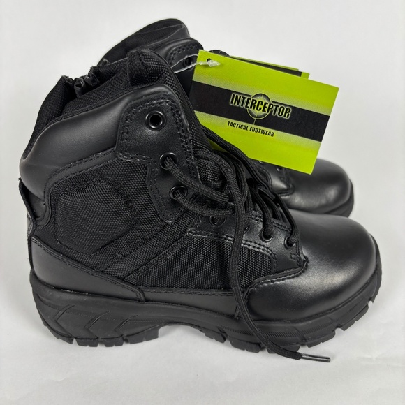 Interceptor | Shoes | Interceptor Tactical Boots Side Zip Black Chunky ...